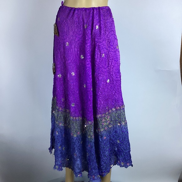White Lotus | Skirts | White Lotus 0 Silk Bohogypsy Adjustable Indian ...
